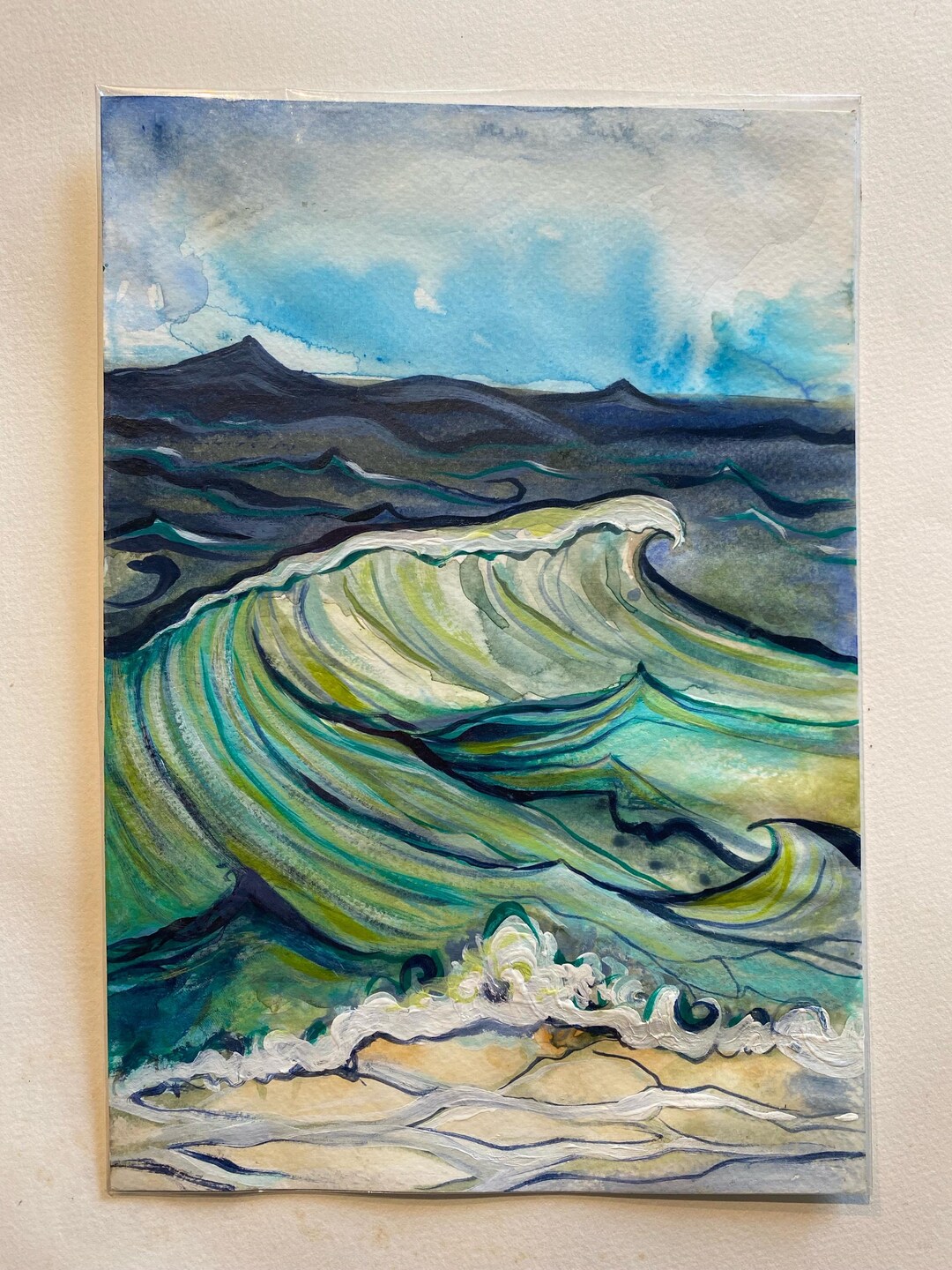 Wave Study Gulf Shores Original Drawing - Etsy