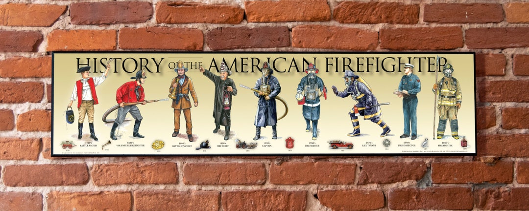 History of the American Firefighter Plaque Poster, Wildland, SCBA, Fire ...