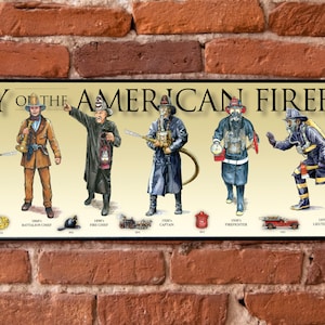 History of the American Firefighter Plaque Poster, Wildland, SCBA, Fire ...