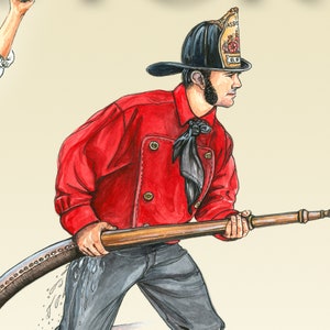 History of the American Firefighter Poster, Wild Land, SCBA, Fire Hose ...