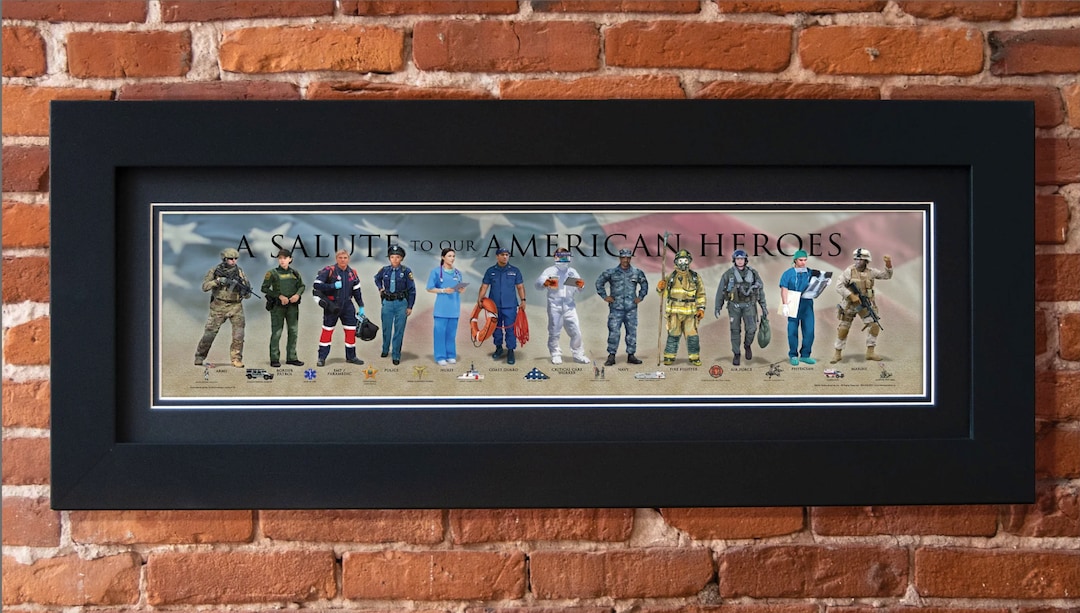 A Salute to Our American Heroes Poster, EMT, First Responders, Boarder ...