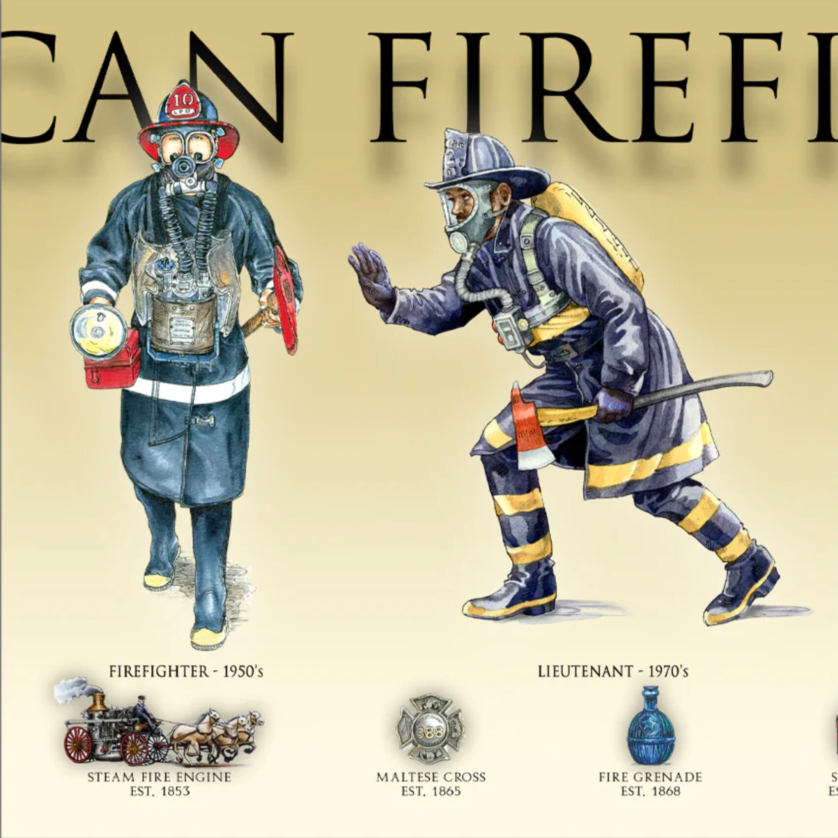 History of the American Firefighter Framed Poster Wild Land - Etsy