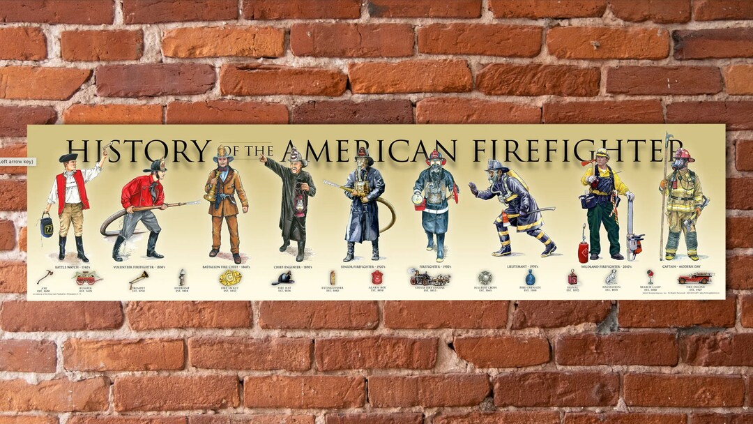 History of the American Firefighter Unframed Poster, Wildland, SCBA ...