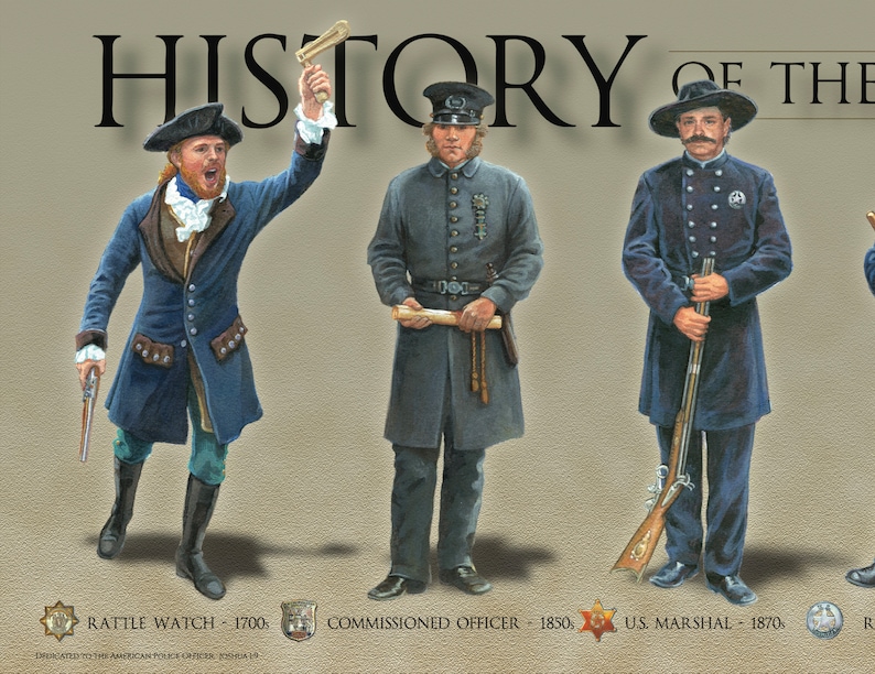 History of the American Police Officer Print, Law Enforcement Poster ...