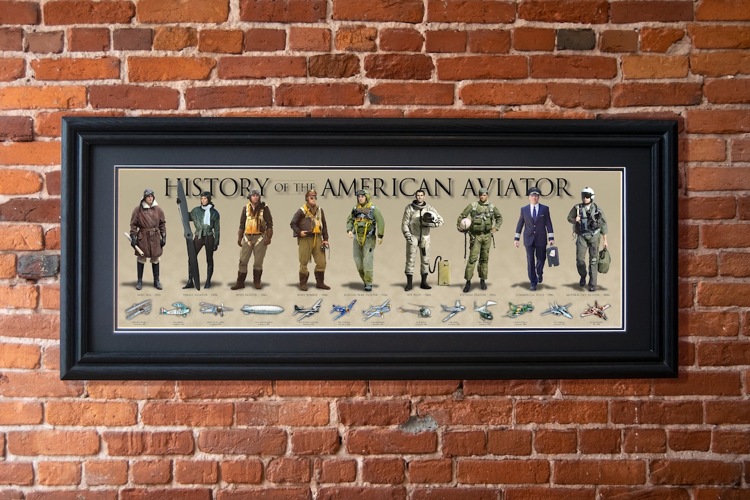 History of the American Aviator Poster Framed Print, Pilot, Commercial ...