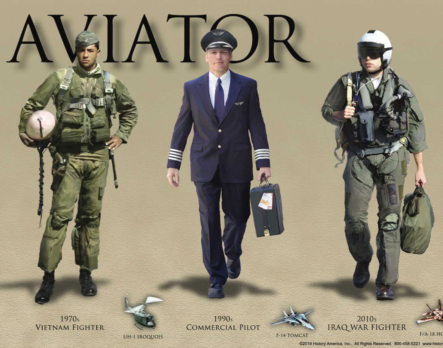 History of the American Aviator Poster Framed Print, Pilot, Commercial ...