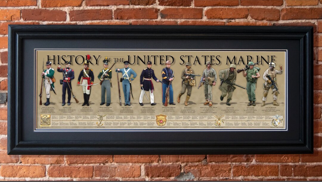 History of the United States Marine Framed Poster, Simper Fi, Jarhead ...