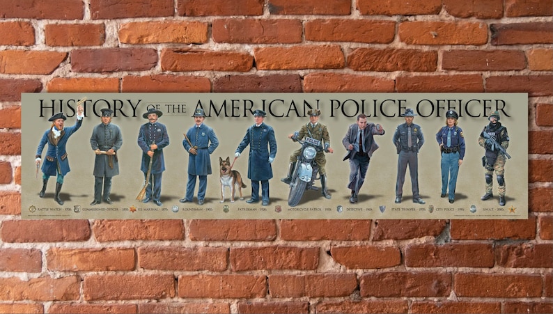 History of the American Police Officer Print, Law Enforcement Poster ...