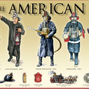 History of the American Firefighter Framed Poster, Wild Land, SCBA ...