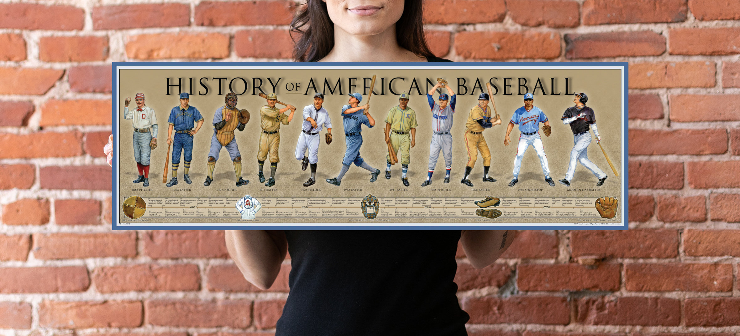 History of American Baseball Poster Framed Print, Golden Era, Babe Ruth ...