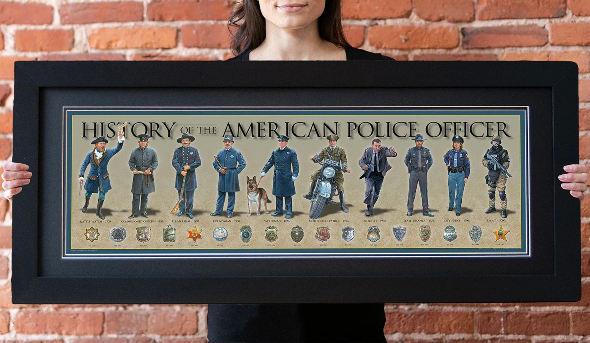History of the American Police Officer Print, Law Enforcement Poster ...