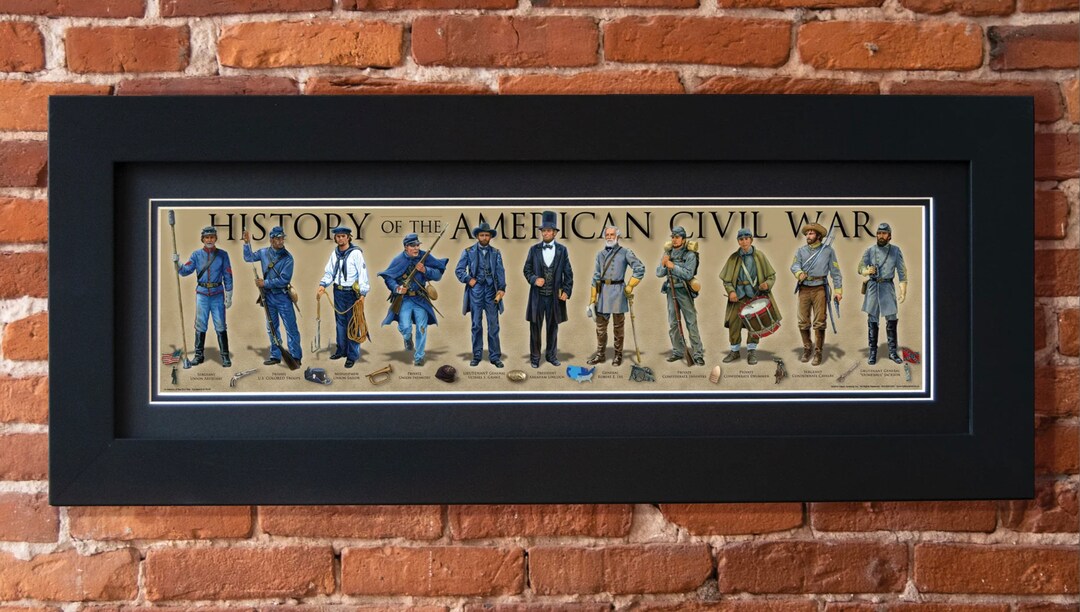 History of the American Civil War Print Poster, North Vs South, Union ...