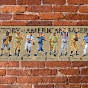 History of American Baseball Poster, Framed Print, Golden Era, Babe ...