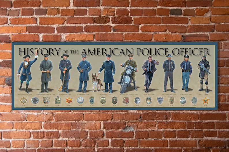 History of the American Police Officer Print, Law Enforcement Poster ...