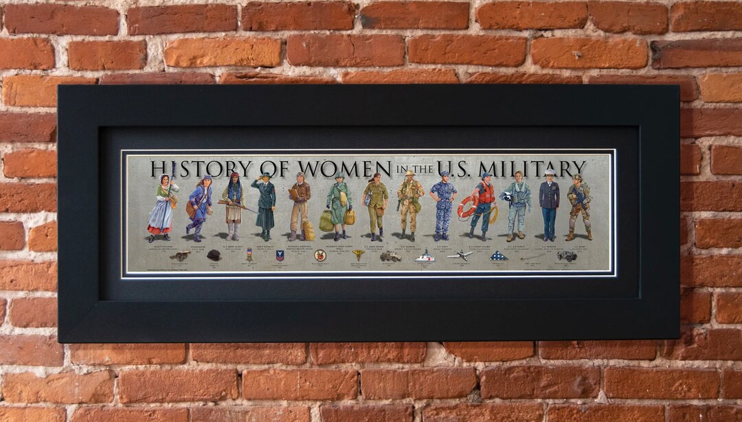 History of Women in the US Military Poster 6x24" Framed Print, Female ...
