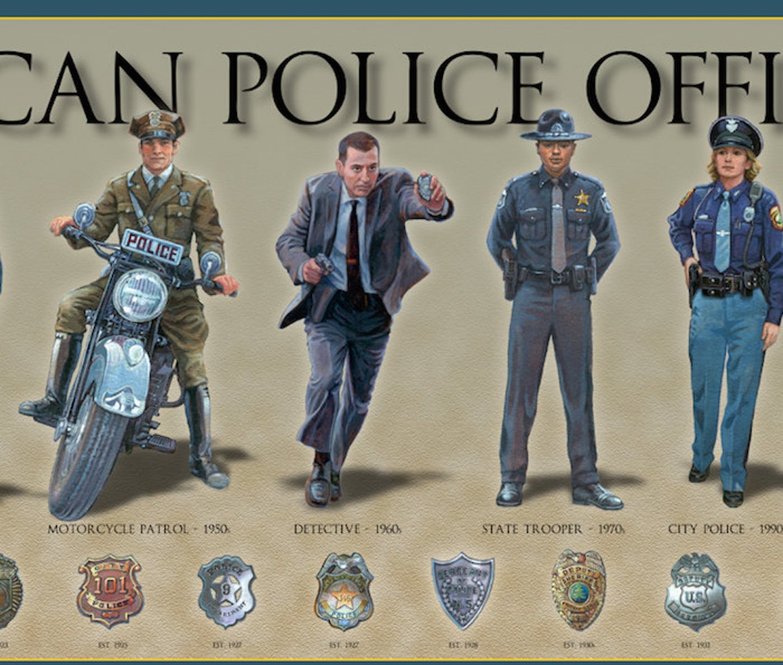 History of the American Police Officer Print Poster Law - Etsy
