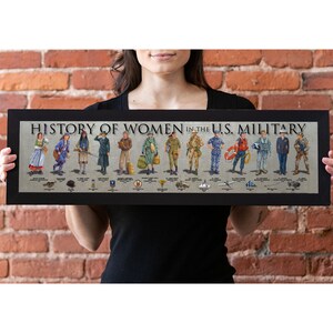 History of Women in the US Military Poster 6x24" Framed Print, Female ...