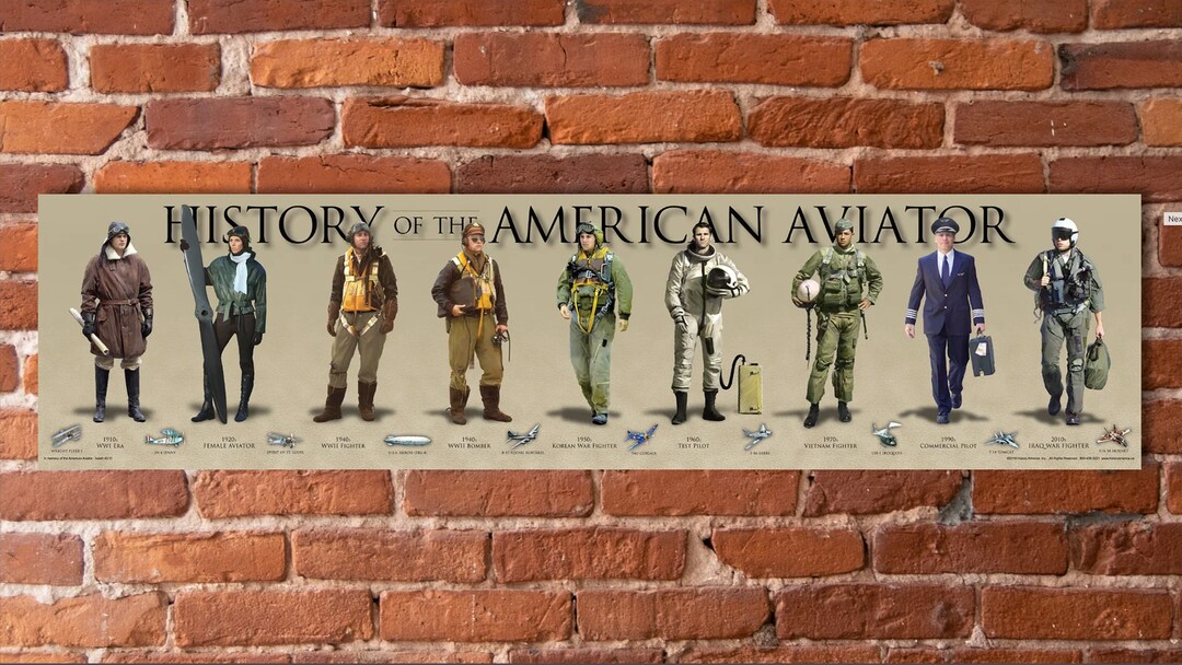 History of the American Aviator Poster Unframed, Pilot, Commercial ...