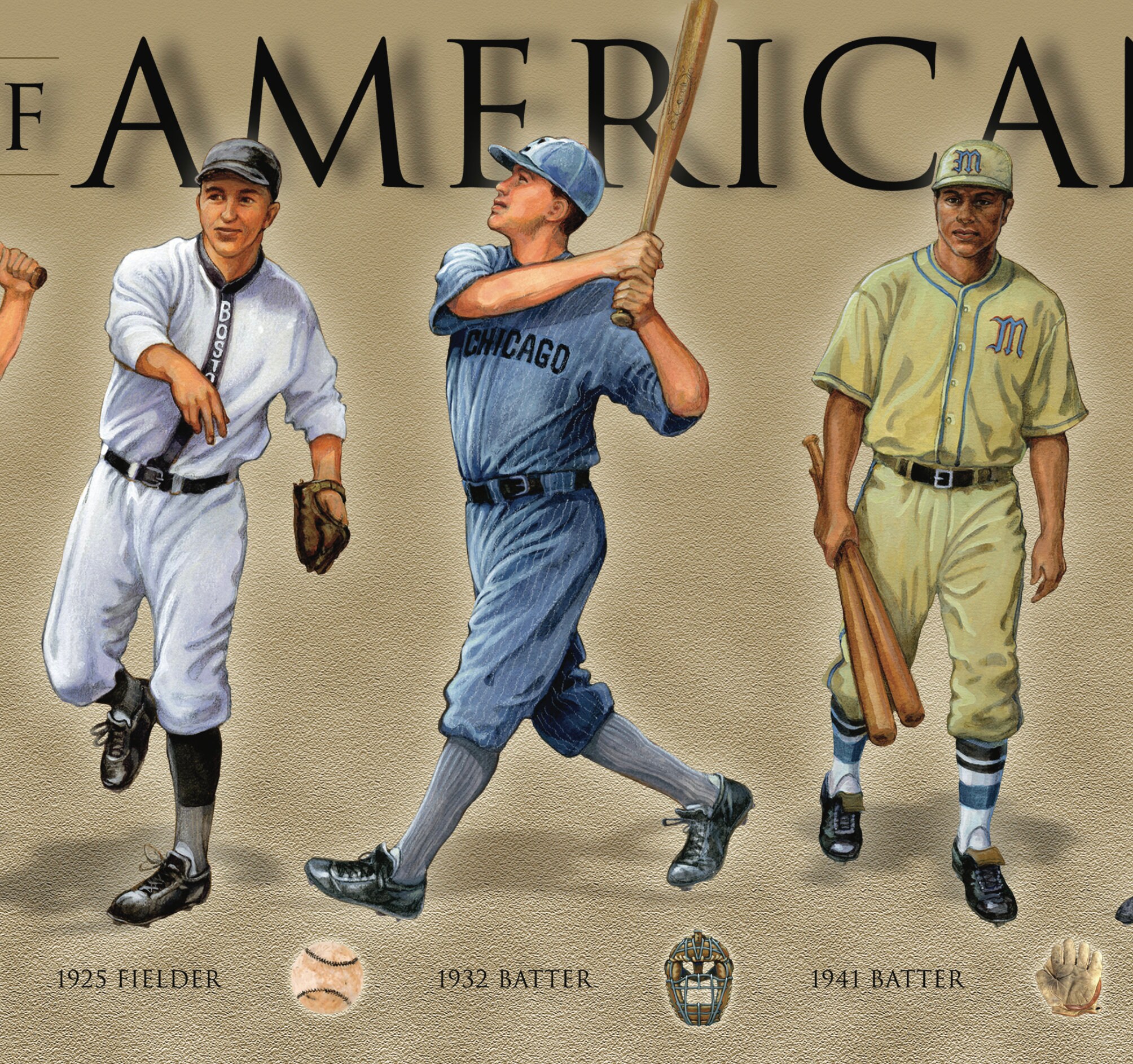History of American Baseball Poster, Framed Print, Golden Era, Babe ...