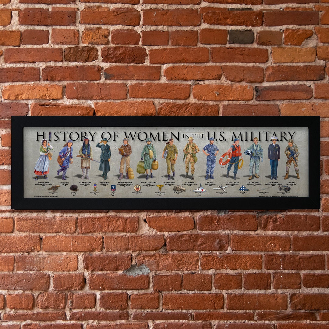 History of Women in the US Military Poster 6x24" Framed Print, Female ...