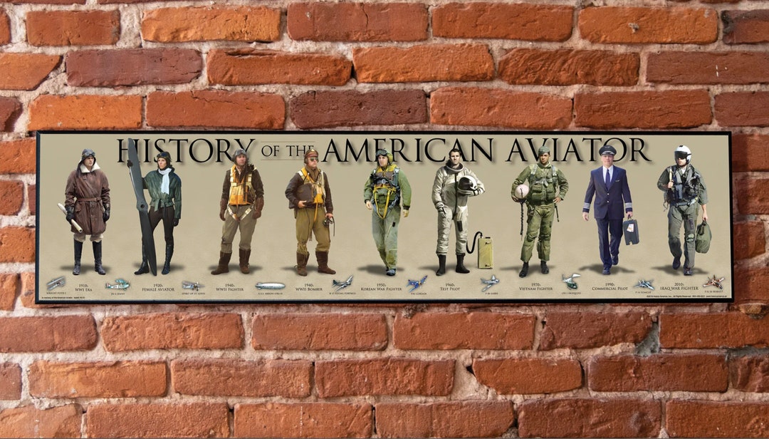 History of the American Aviator Poster Plaque Print, Pilot, Commercial ...