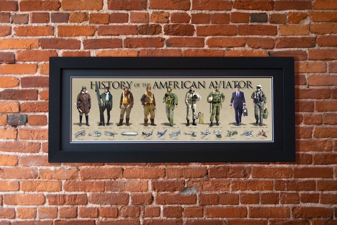 History of the American Aviator Poster Framed Print, Pilot, Commercial ...
