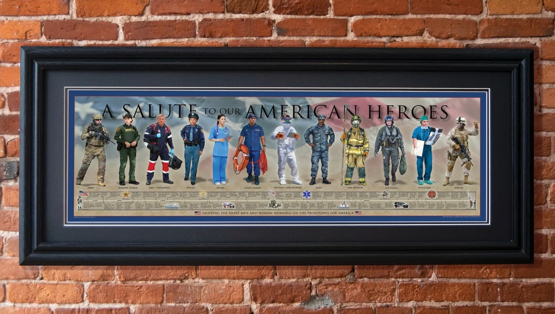 A Salute to Our American Heroes Poster, EMT, First Responders, Boarder ...