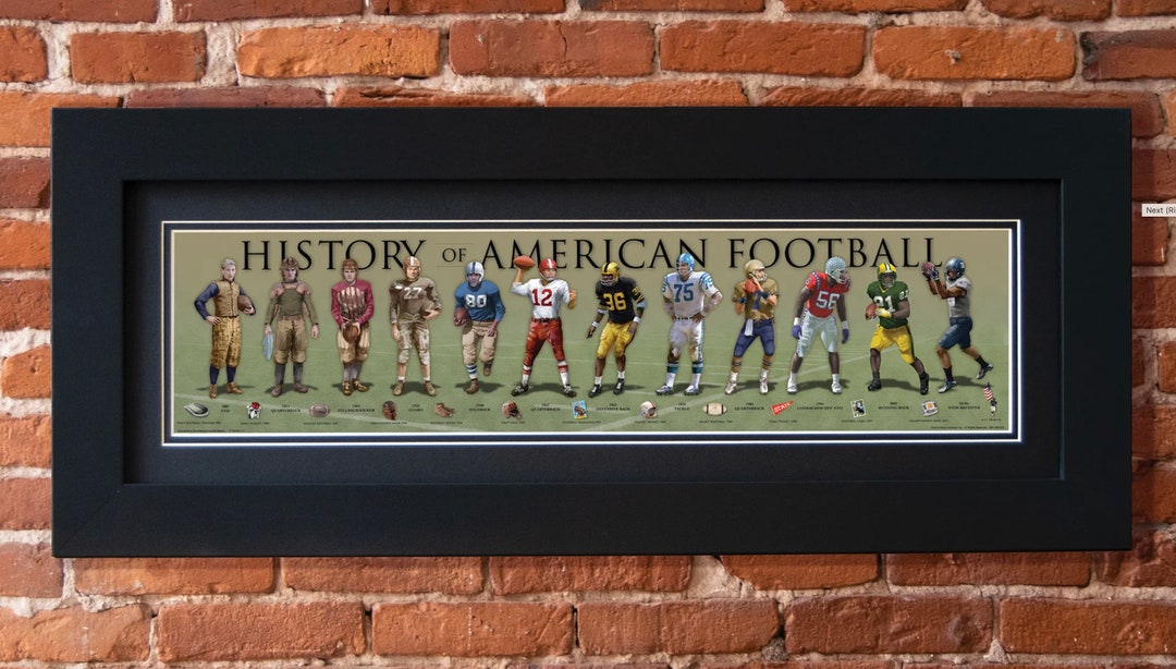 History of American Football Poster 6x24" Framed Print, NCAA Football ...