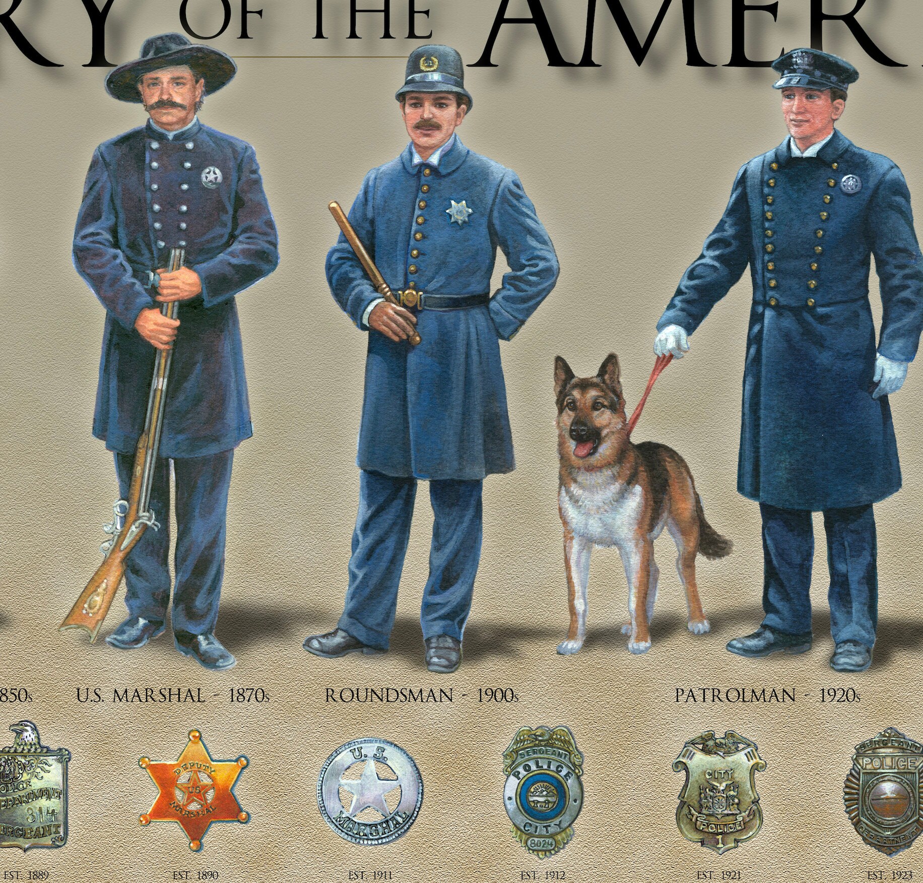 History of the American Police Officer Print, Law Enforcement Poster ...