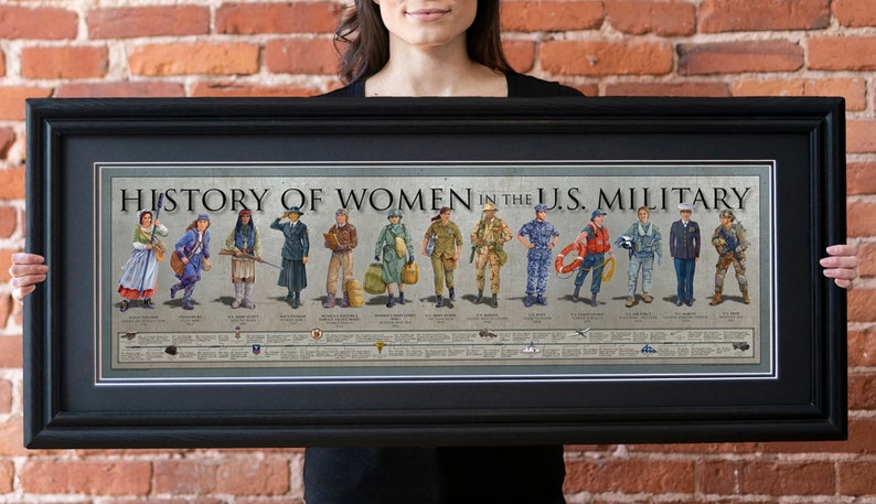 History of Women in the US Military Poster 6x24" Framed Print, Female ...