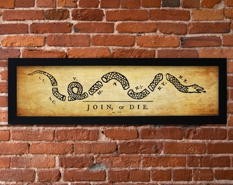 Join or Die Benjamin Franklin Print Poster - Etsy