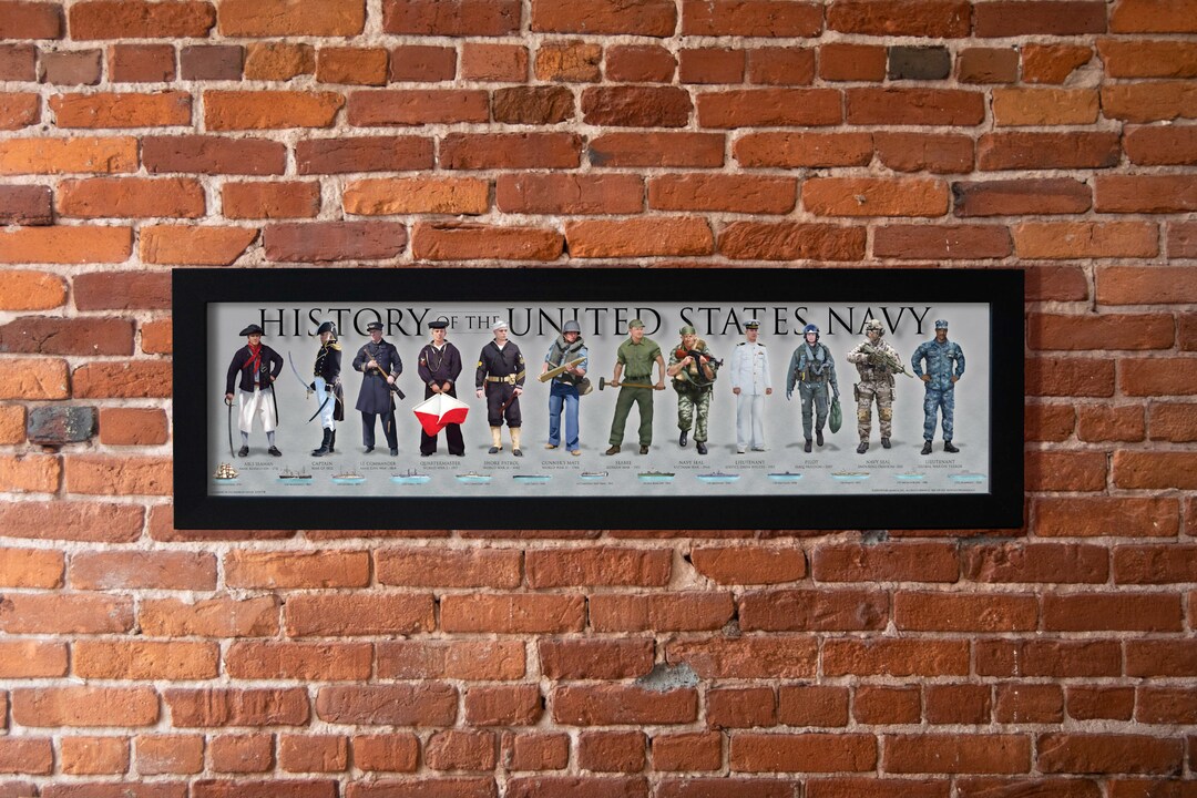 History of the US Navy Poster Framed 6 X 24, Sailor, Able Seaman, Air Craft Carrier, USS ...