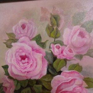 Gorgeous Victorian Pink Roses O/C / Signed. - Etsy