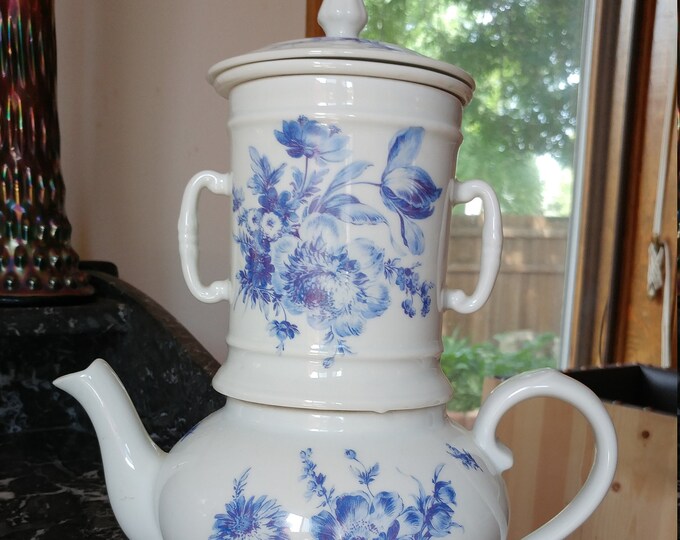 Apilco 4 Piece Stacking Teapot Strainer Infuser & Lid Signed Apilco ...