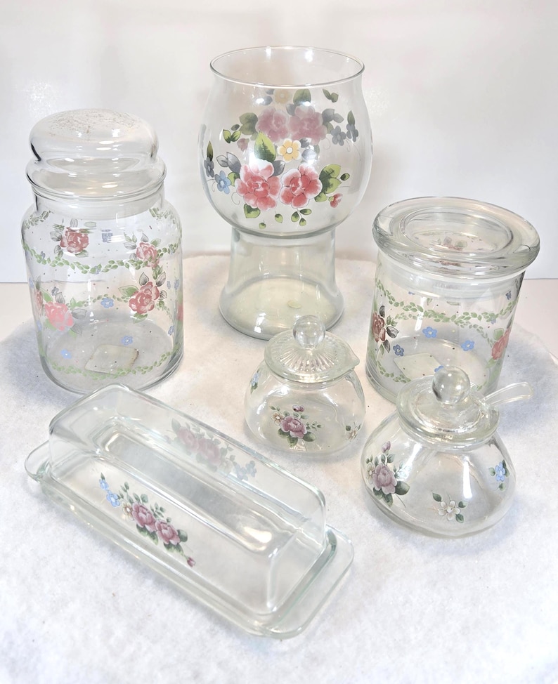 Tea Rose Clear Glass by Pfaltzgraff USA 1985 Collection Sold ...