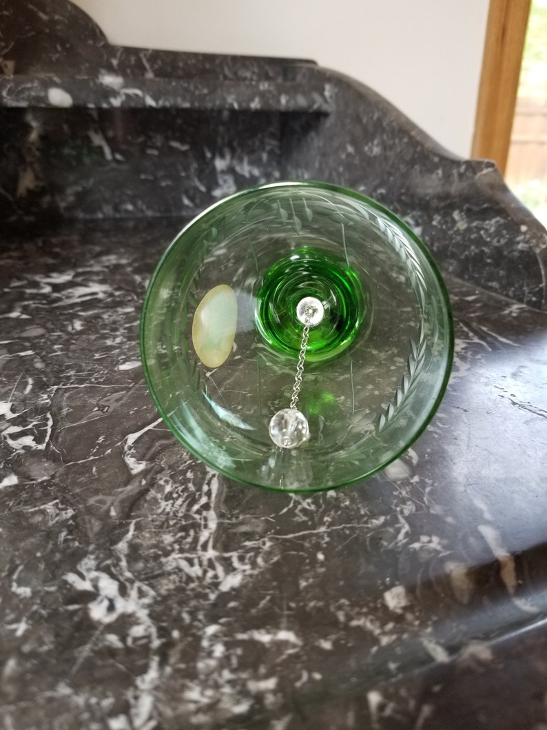 Ofnah Green Etched Crystal Bell Elegant Etched Service Bell | Etsy