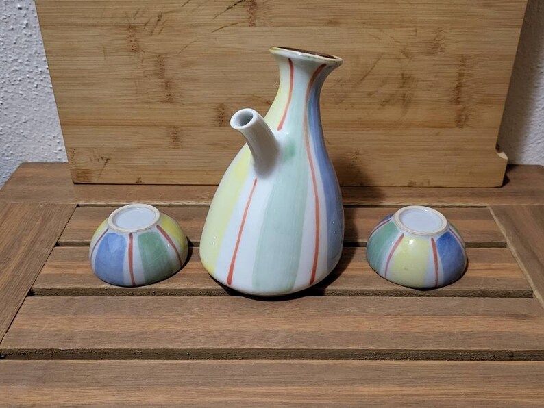 Colorful MCM Saki Set by MIYA Japan Ceramic Pot With Spout & 2 - Etsy