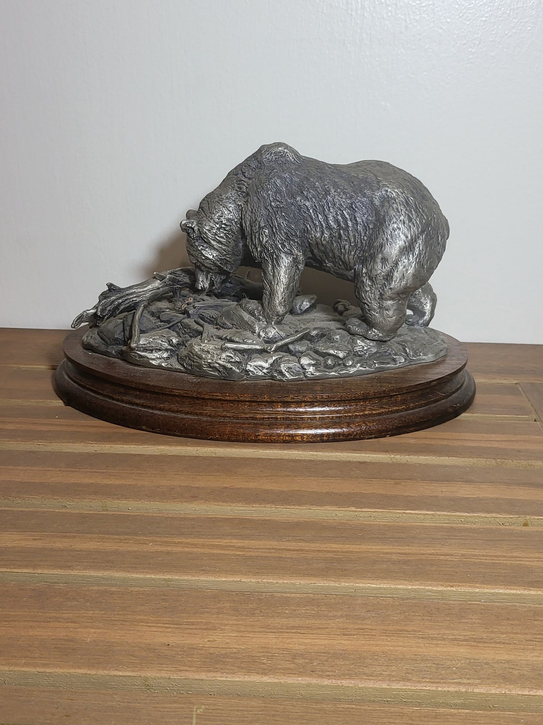 Audubon Grizzly Bear Pewter Sculpture, Glen Loates 1979 Wildlife ...