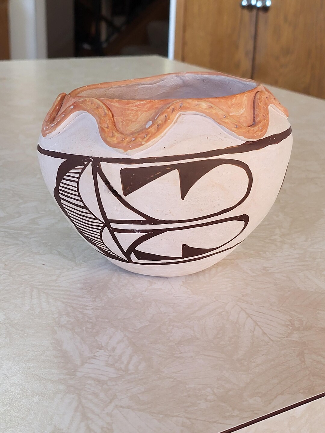 Vintage Acoma Pottery Jar Olla: Pie Crust Rim, Native Symbols, 1940s - Etsy