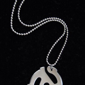 Retro 45 RPM Record Insert Adapter Matte STAINLESS STEEL Pendant Unisex ...