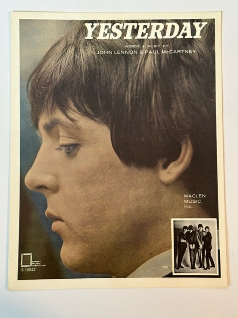 The Beatles Yesterday Song Sheet 1965 - Etsy
