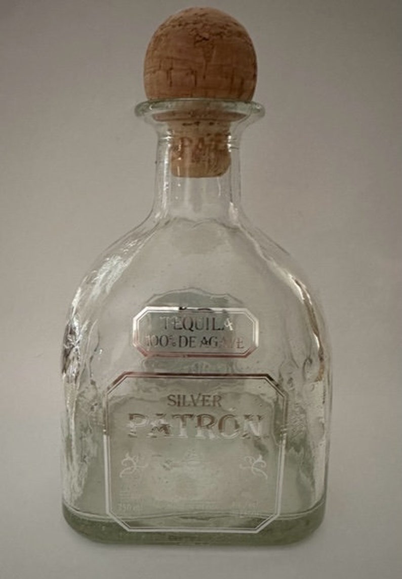 Patron Silver Tequila Bottle With Glow in the Dark Stones - Etsy