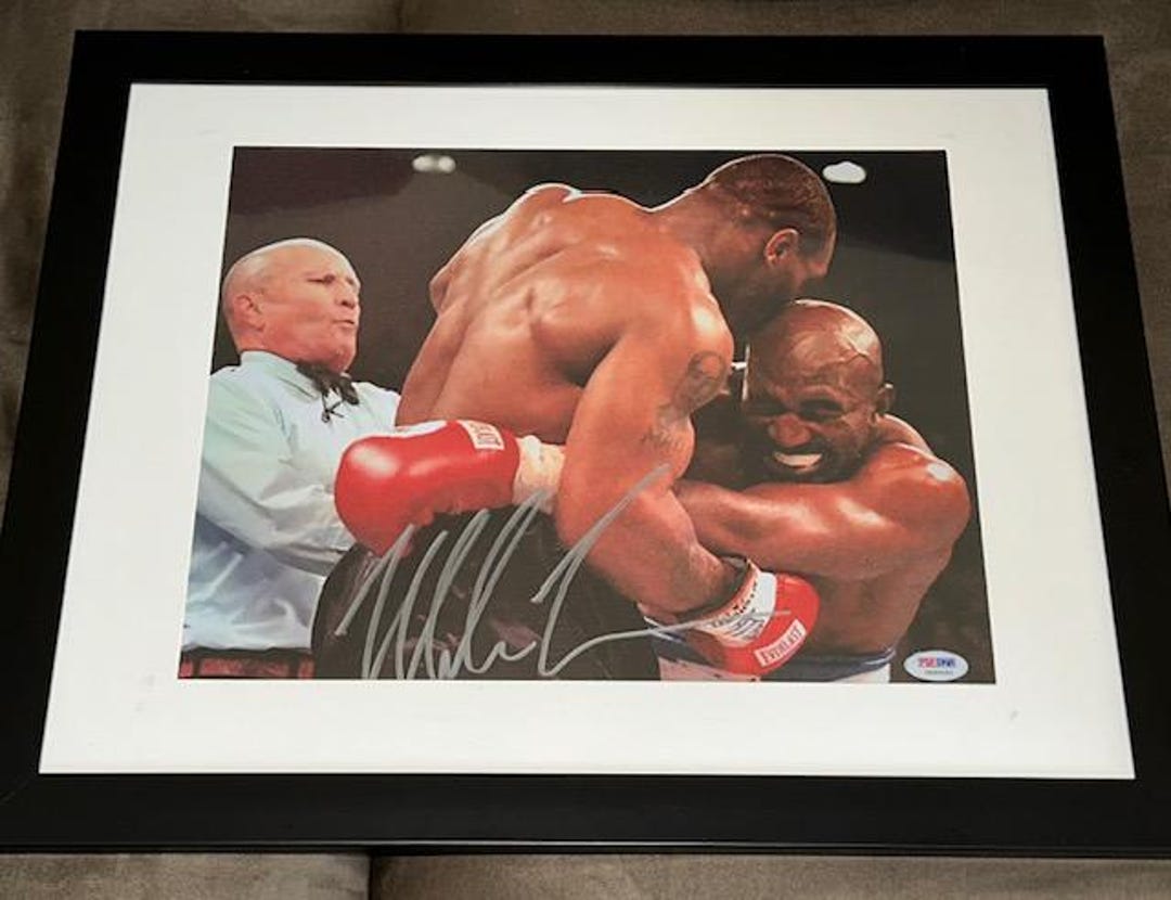 Iron Mike Tyson Framed Autograph - Evander Holyfield Fight (PSA) - Etsy