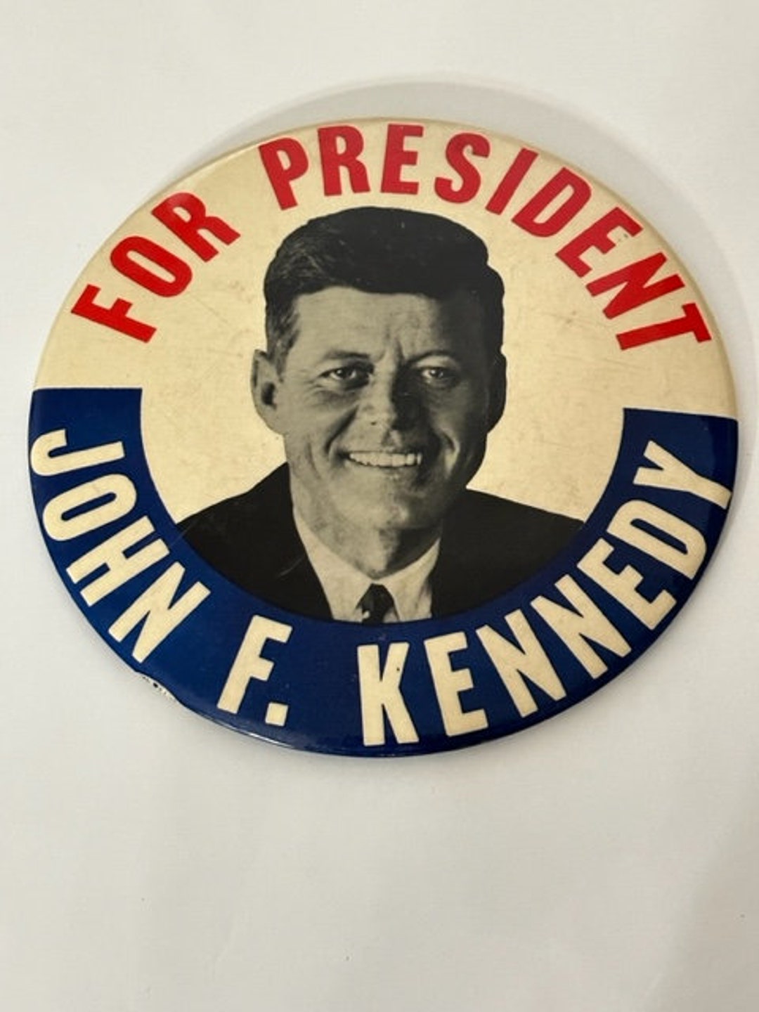 John F Kennedy Oversized Presidential Campaign Button 6 Inch 1960 - Etsy