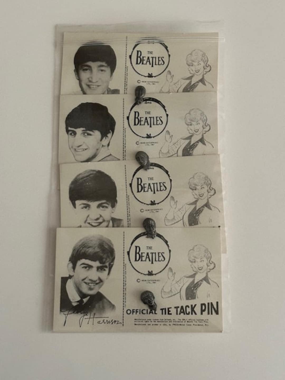 The Beatles 1964 Nems Enterprises Official Tie Tack Pin Set - Etsy