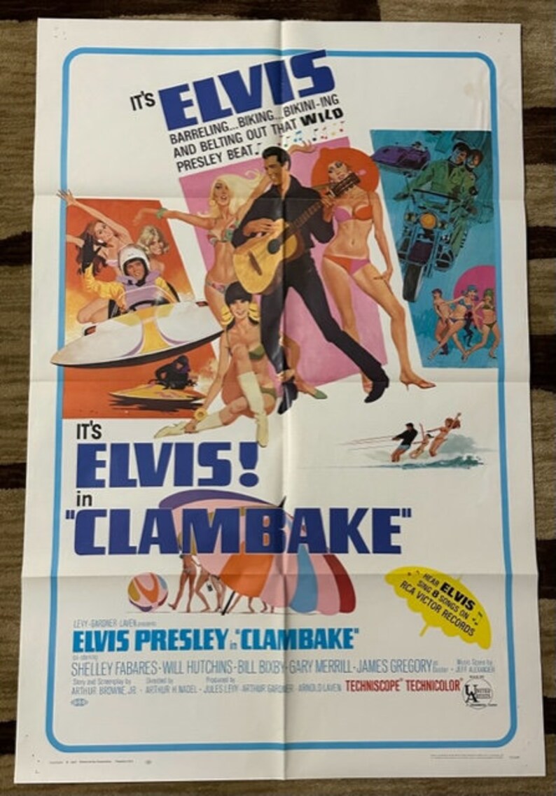 Elvis Presley Original Clambake Movie Theater Poster 1967 - Etsy