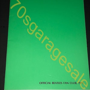 The Beatles Official Fan Club Program 1971 - Etsy