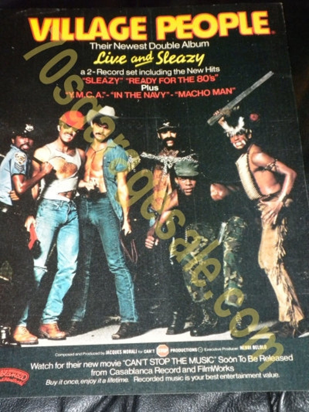 Village People Live and Sleazy Album Advertisement 1979 - Etsy