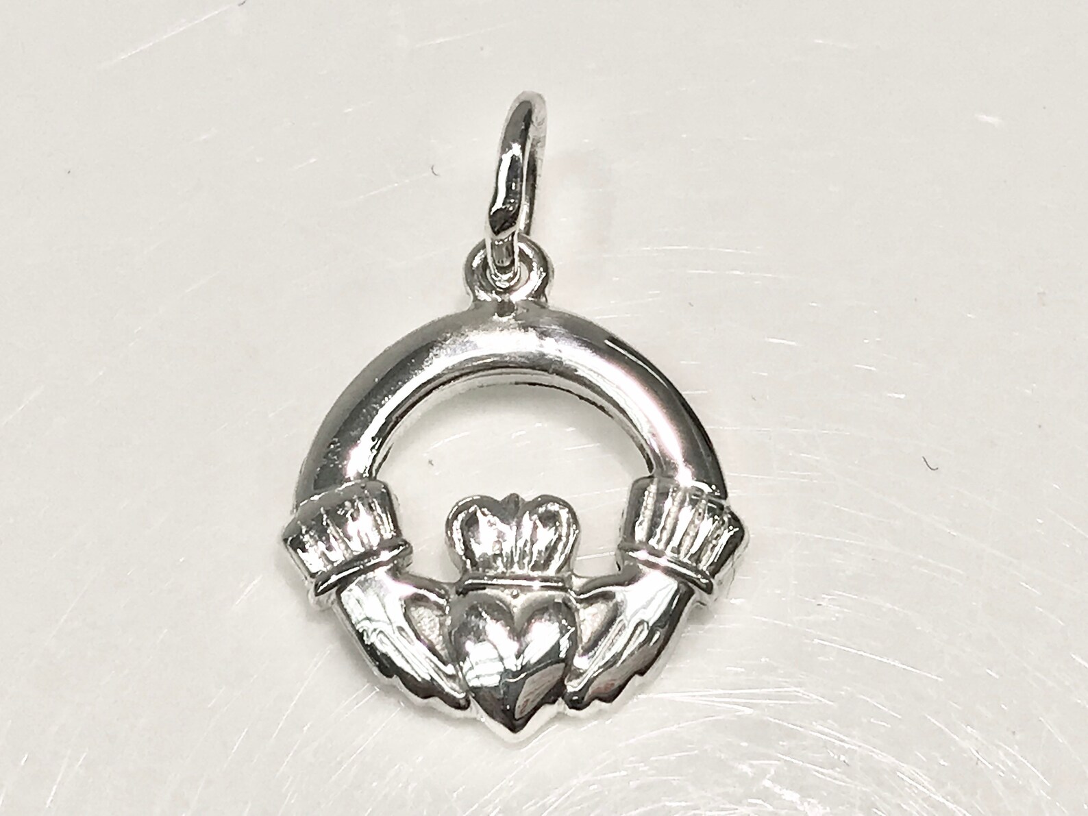 Handmade Silver Claddagh Pendant with Chain Claddagh | Etsy