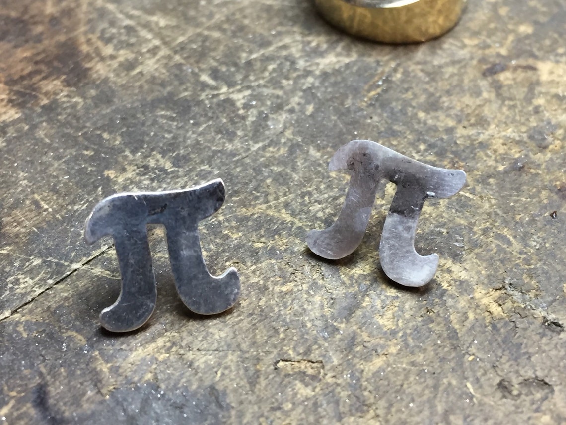 Mathematical Symbol Pi Earrings Handmade in Silver - Etsy